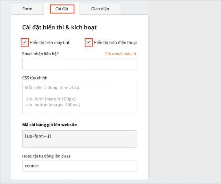 Cai dat lead form Alongay | Blog Marketing & Bán hàng | Alongay.vn